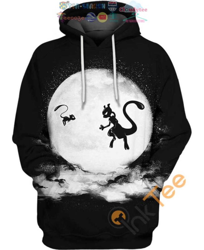 Mew And Mewtwo On Moon Pokemon Hoodie 3D - Hot Sale 2026