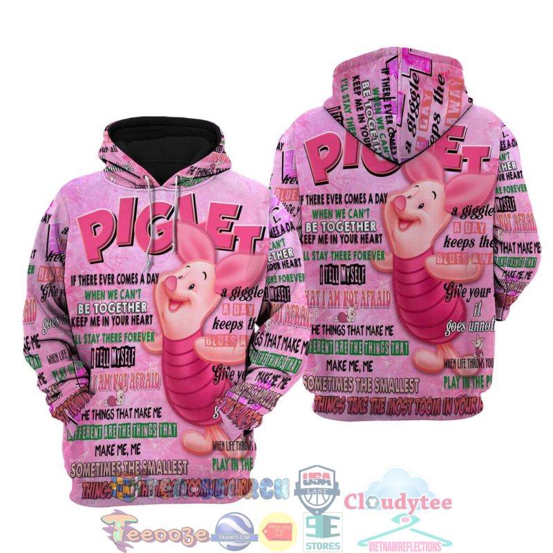 Piglet Punk Words Pattern Disney Quotes Hoodie 3D - Hot Sale 2024